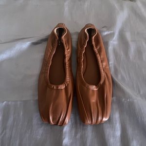 Frame Denim | Shoes | Frame Le Micah Ruched Brown Ballet Flat Shoes 75 ...